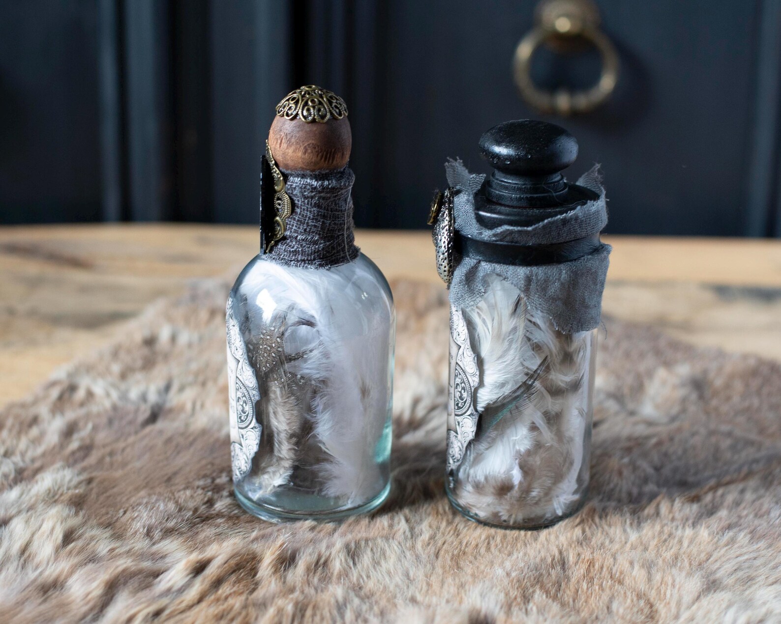 Labyrinth Inspired Potion Bottles, Owl Feather Goblin Art, Halloween ...