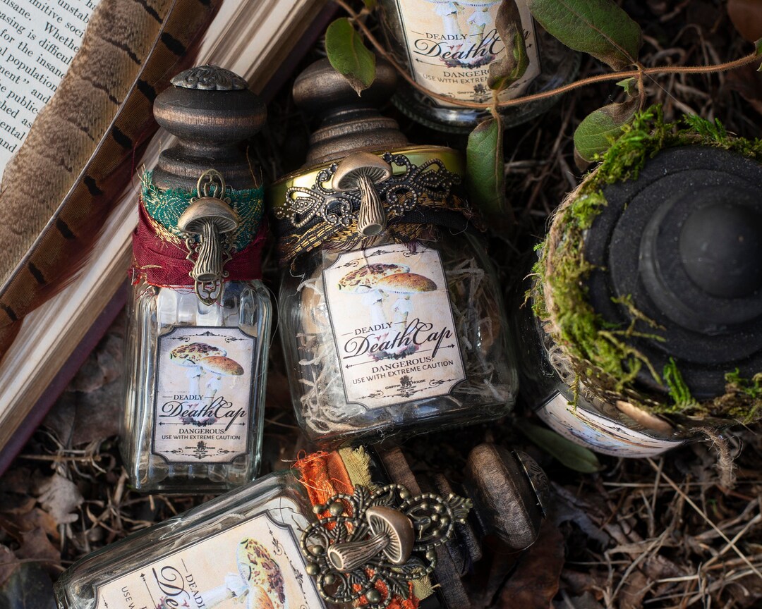Death Cap Mushroom Potion Bottle Halloween Potions Deathcap - Etsy