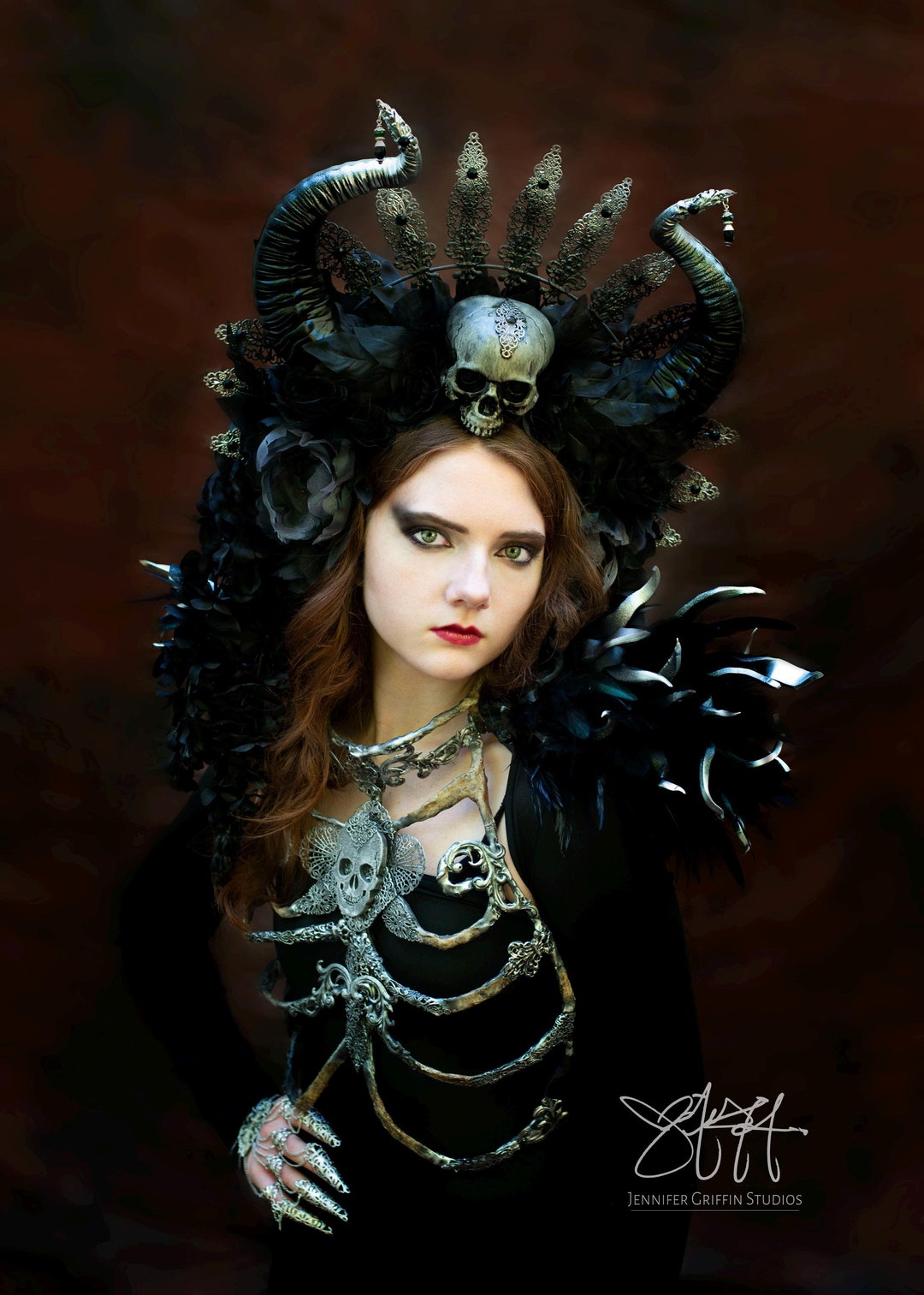 Black Feather Shoulder Armor: Spiked Elf Pauldrons, LARP Costume - Etsy