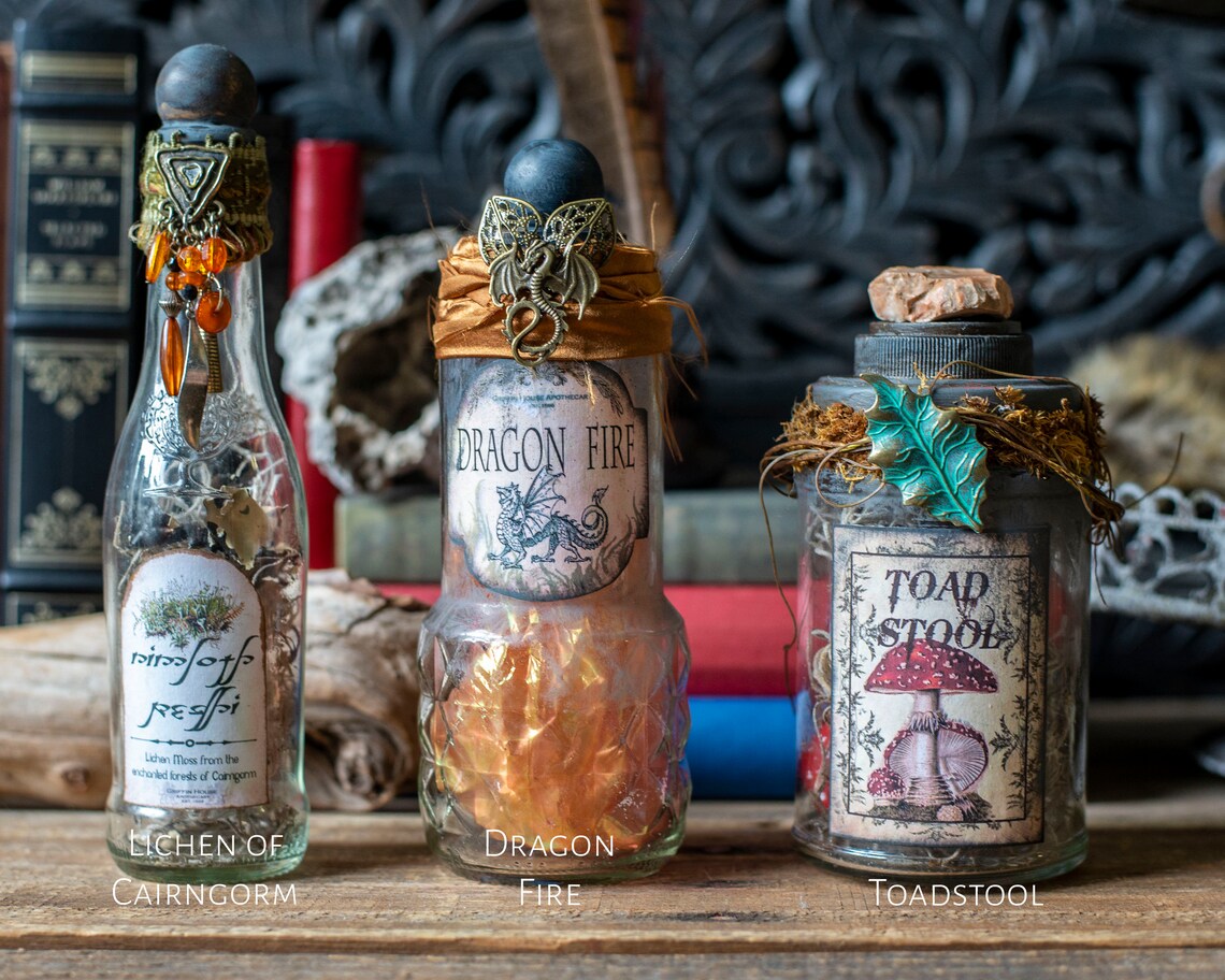 Magic Potion Bottles Magic Potions Altered Bottle Art Fairy | Etsy