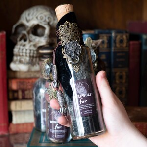 Werewolf Fur Halloween Potion Bottles With Black Label, Halloween Decor ...