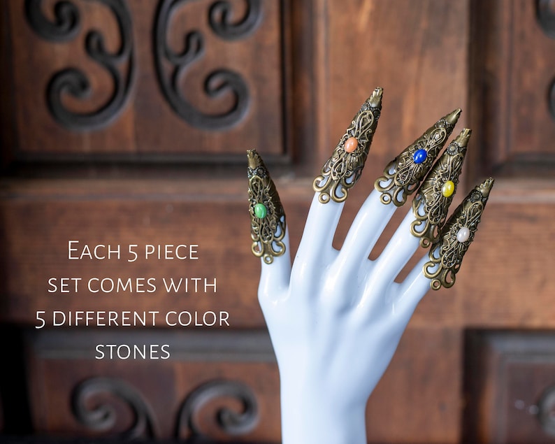Set of Rainbow Nail Claws Finger Claws Metal Claws Claw - Etsy