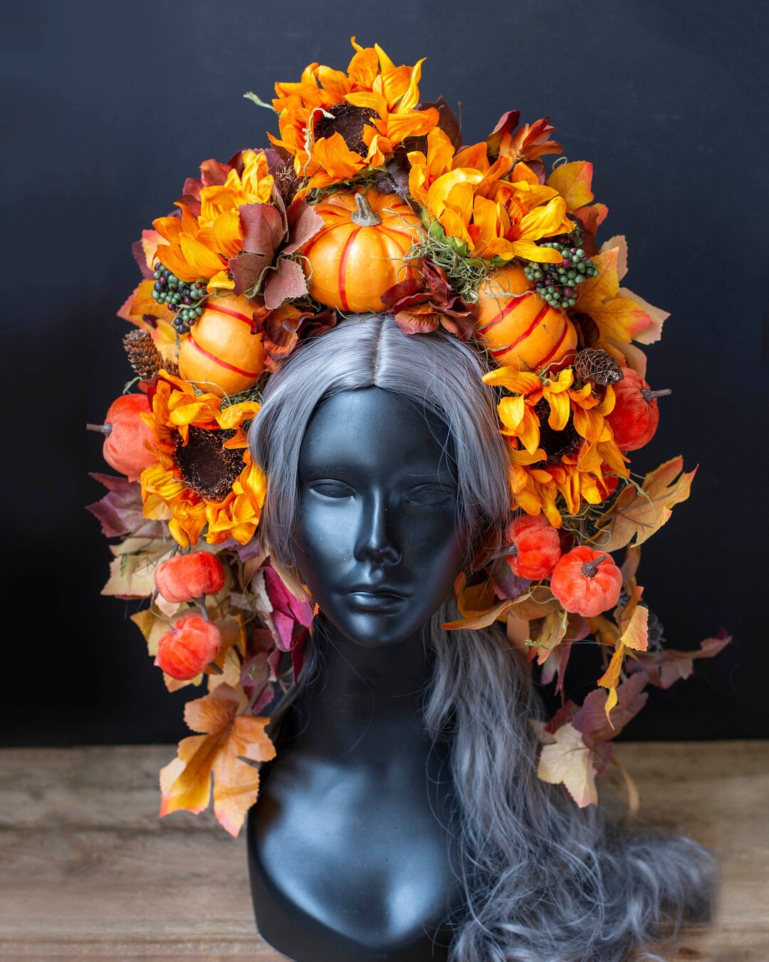 Autumn Pumpkin Headdress, Fall Fairy Headdress, Fairy Costume, Autumn ...