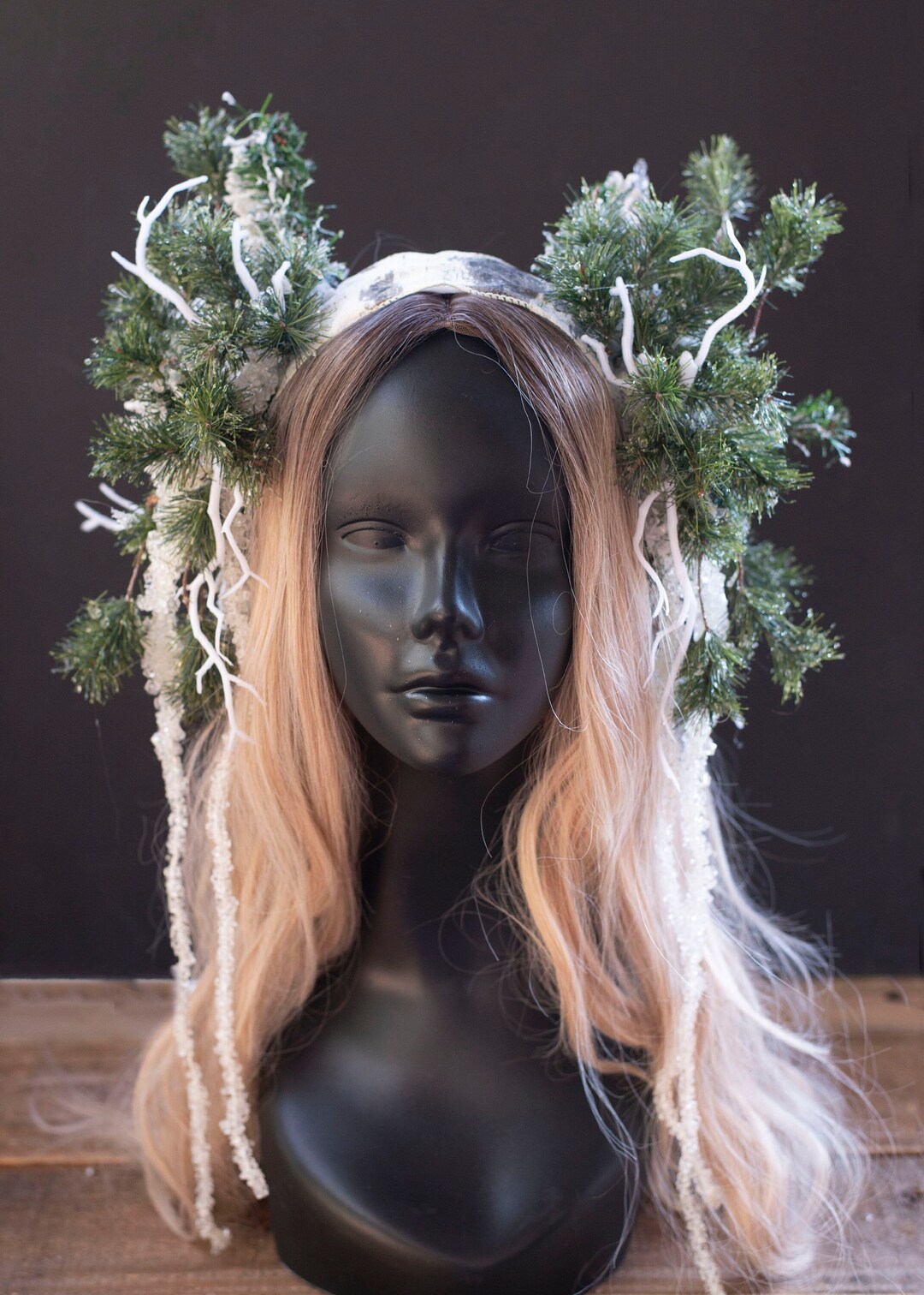 Snow and Ice Headdress for Snow Queen, Yule Crown, Snow Fairy Costume ...