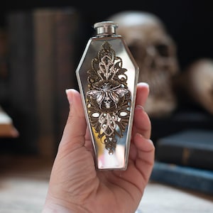 Coffin Flask, Deaths Head Moth Flask, Vampire Flask, Gothic Coffin ...