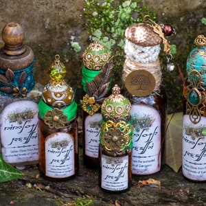Enchanted Forest Moss Potion Bottle: Upcycled Glass, Mixed Media Art - Etsy