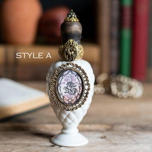 Unicorn Horn Dust Potion Bottle, Vintage Glass & Ceramic Potion Bottles, Fantasy Decor, Unique ...