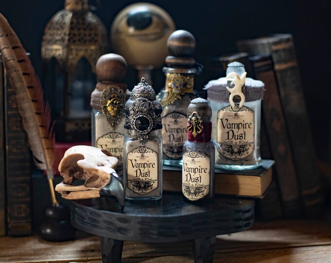 Vampire Dust Potion Bottles, Altered Art Potion Bottles, Halloween ...