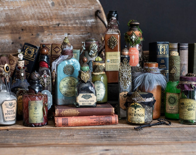 Halloween Potion Bottles, Witch Potions, Halloween Decor, Altered Glass ...