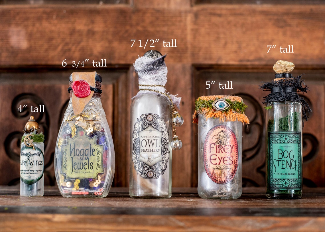 Labyrinth Inspired Potion Bottles Goblin Art Altered Bottle | Etsy