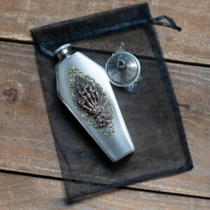 Rhinestone Skeleton Coffin Flask, Halloween Potion Bottle, Coffin ...