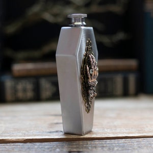 Rhinestone Skeleton Coffin Flask, Halloween Potion Bottle, Coffin ...