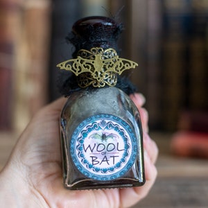 Wool of Bat Potion Bottles Halloween Decor Altered Glass - Etsy