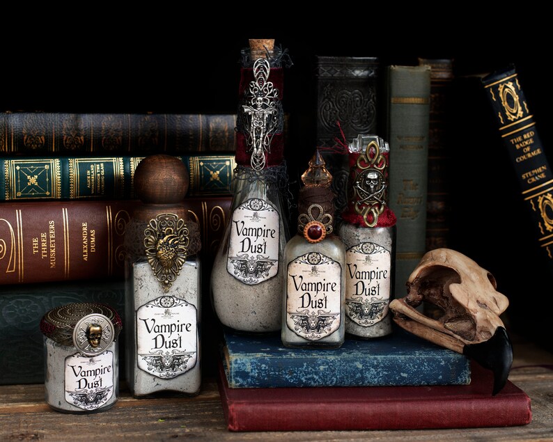 Vampire Dust Potion Bottles Altered Art Potion Bottles - Etsy