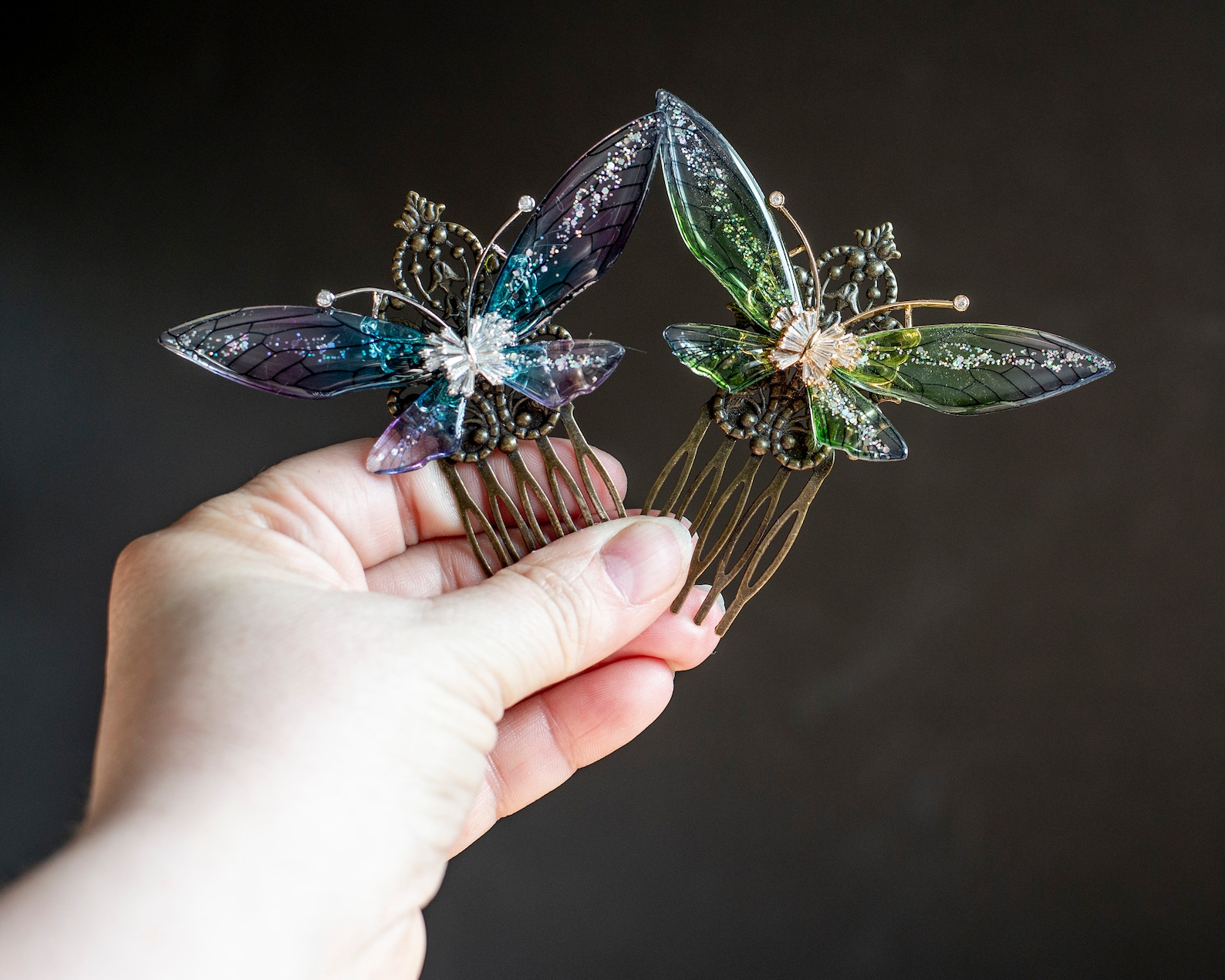 Butterfly Fairy Wing Hair Comb Fairy Hair Comb Forest - Etsy