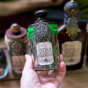 Dark Forest Potion Bottle: Botanical Apothecary Jar With Cedar - Etsy