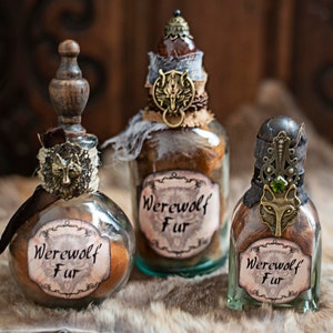 Werewolf Fur Halloween Potion Bottles Halloween Decor - Etsy