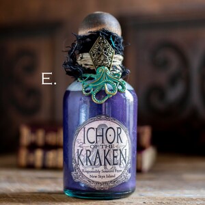 Ichor of the Kraken Potion Bottle, Halloween Potions, LARP Props ...