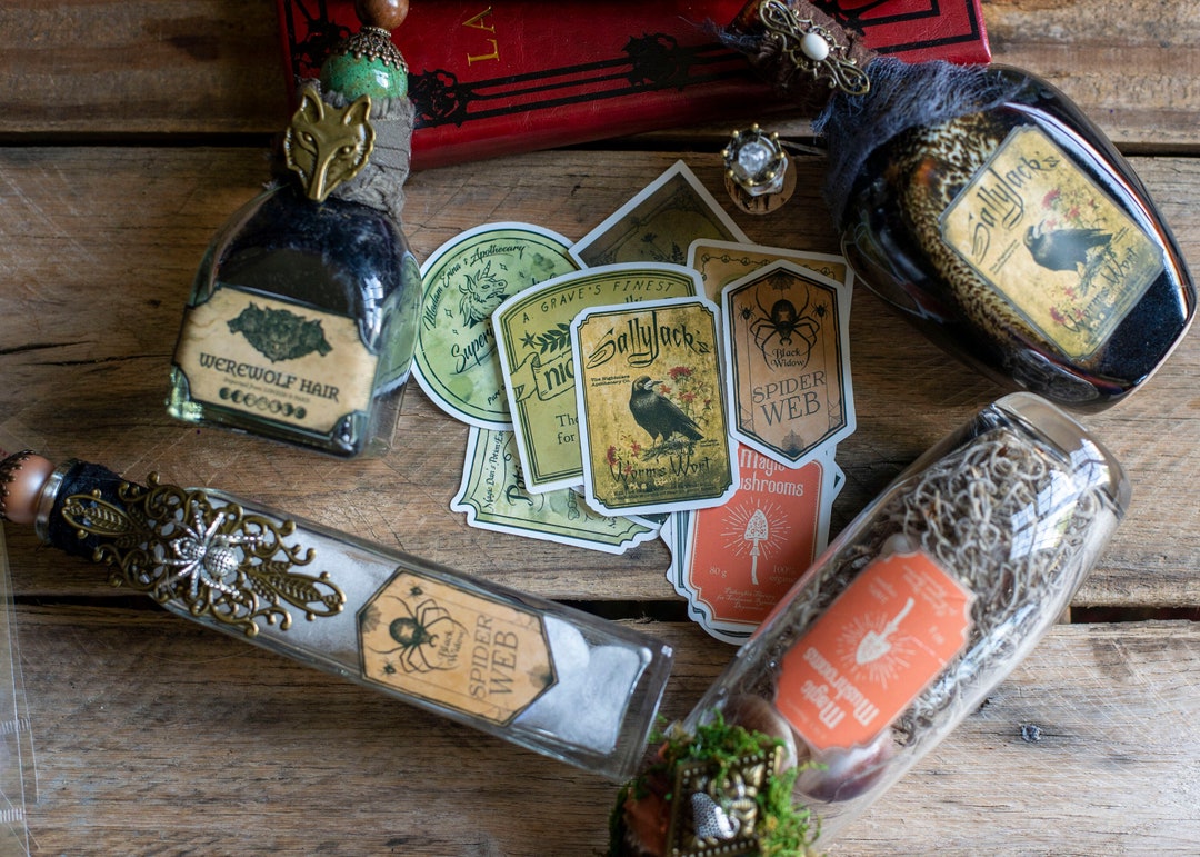 Set of Potion Bottle Label Stickers, DIY Potion Bottles, Halloween ...