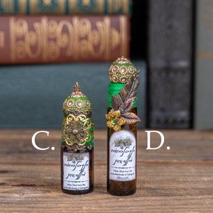 Enchanted Forest Moss Potion Bottle: Upcycled Glass, Mixed Media Art - Etsy