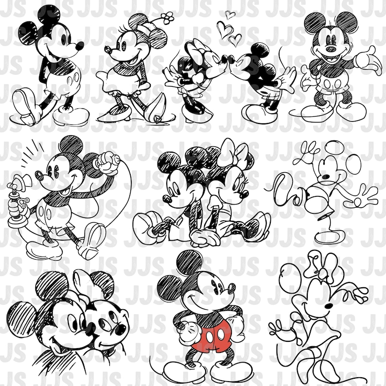 Mouse Sketch Svg Png, Family Vacation Instant Dxf Download, Printable ...