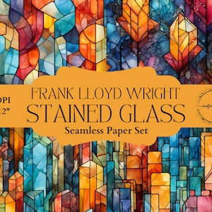 Art Deco Stained Glass, Frank Lloyd Wright Papers for Cards ...