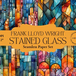 Art Deco Stained Glass, Frank Lloyd Wright Papers for Cards ...