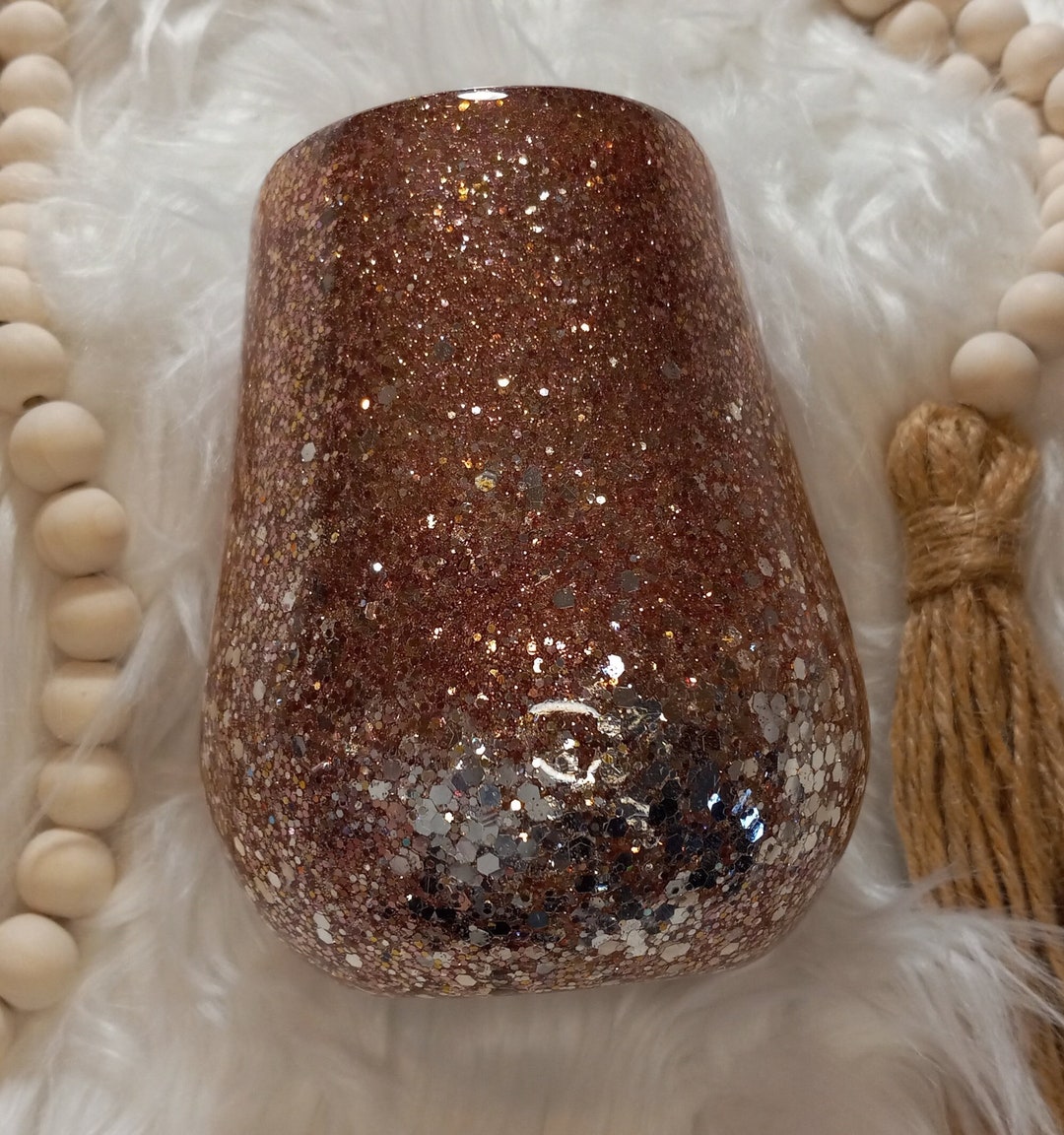 RTS Rose Gold Glitter Ombre 14 Oz Wine Tumbler With No Lid Ready to ...