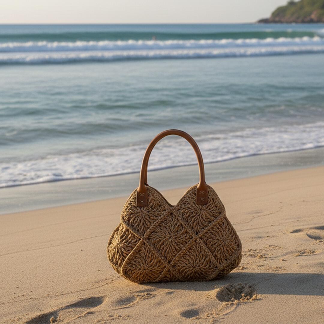 Handmade Crochet Tote Bag | Large Granny Square Beach Bag | Boho Summer ...
