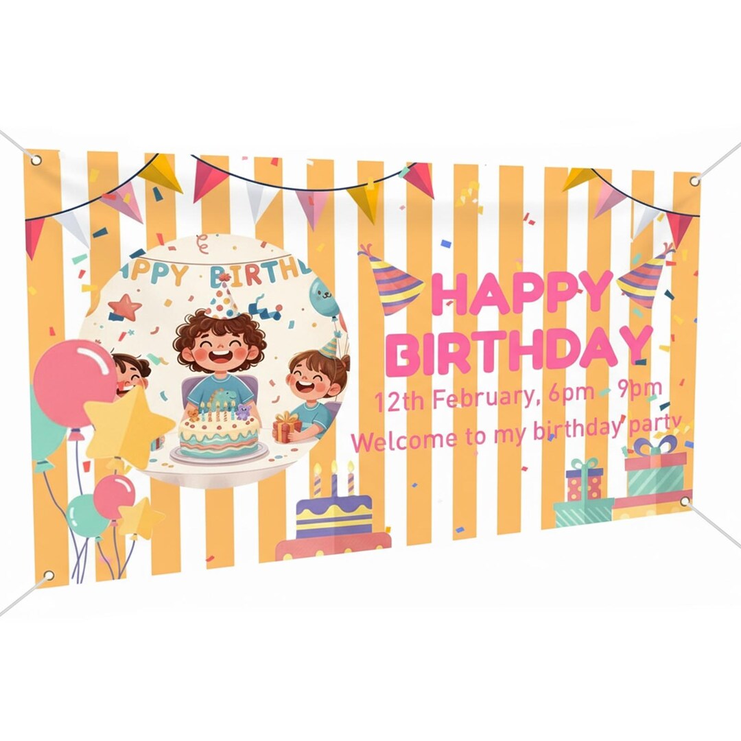 Custom Vinyl Birthday Banner, Birthday Banner Sign, Hand Painted Party ...