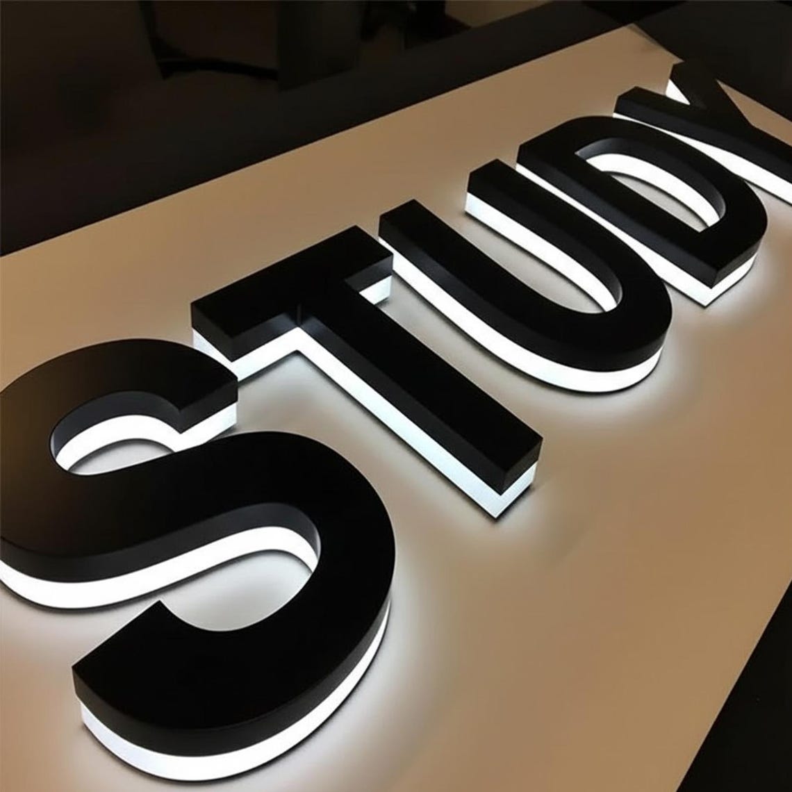Personalized Business Logo Sign, Custom Stainless Steel LED Signage ...