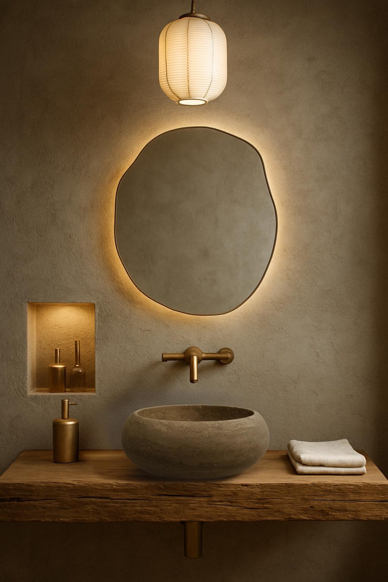 Violet Marble Vessel Sink, Round Handcrafted Stone Basin, Luxury Vanity ...