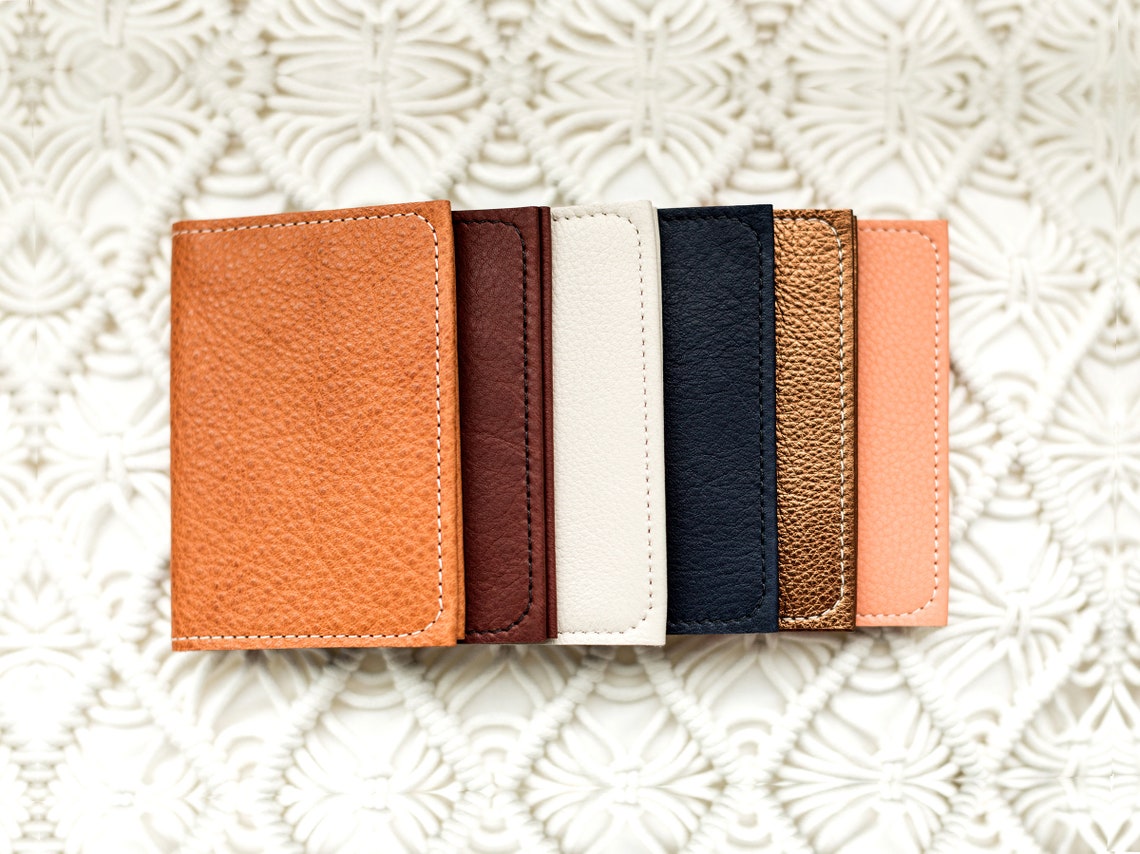 Leather Fold Wallet. Leather Card Case. Metallic Wallet. | Etsy