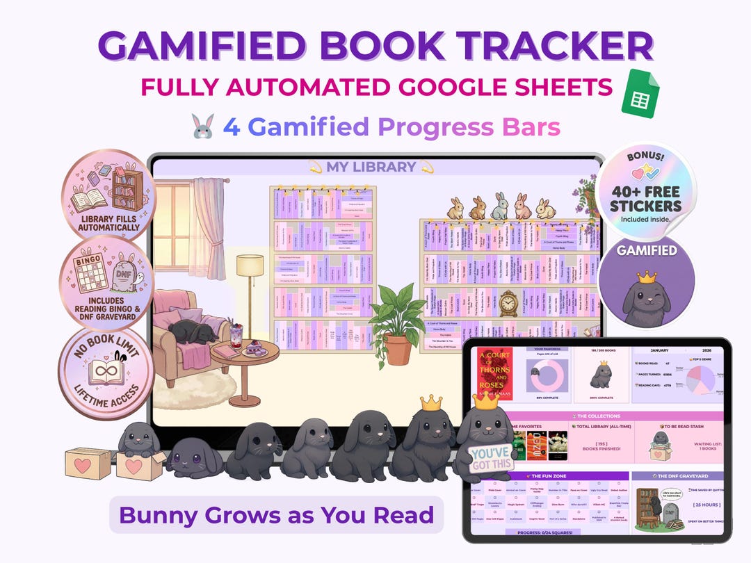 Digital Reading Journal Google Sheets | Book Tracker & Library | Book ...