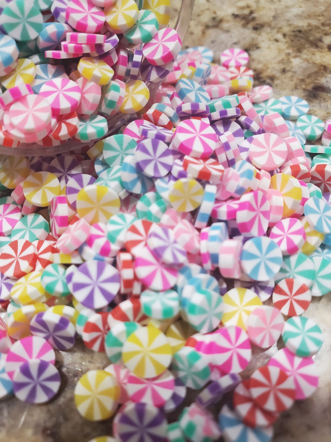 Colorful Peppermint Sprinkles 0.19 Polymer Clay FAUX - Etsy