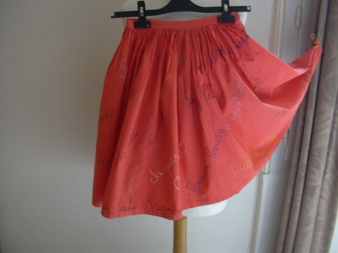 Vintage Famous Entertainer Names Embroidered Full Skirt XXS - Etsy