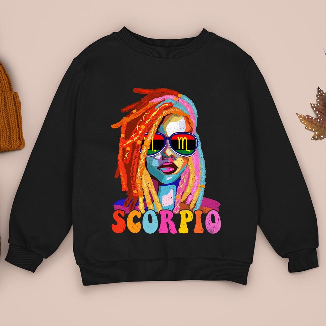 Scorpio Queen African American Loc'd Women Zodiac Sign Sweatshirt - Etsy