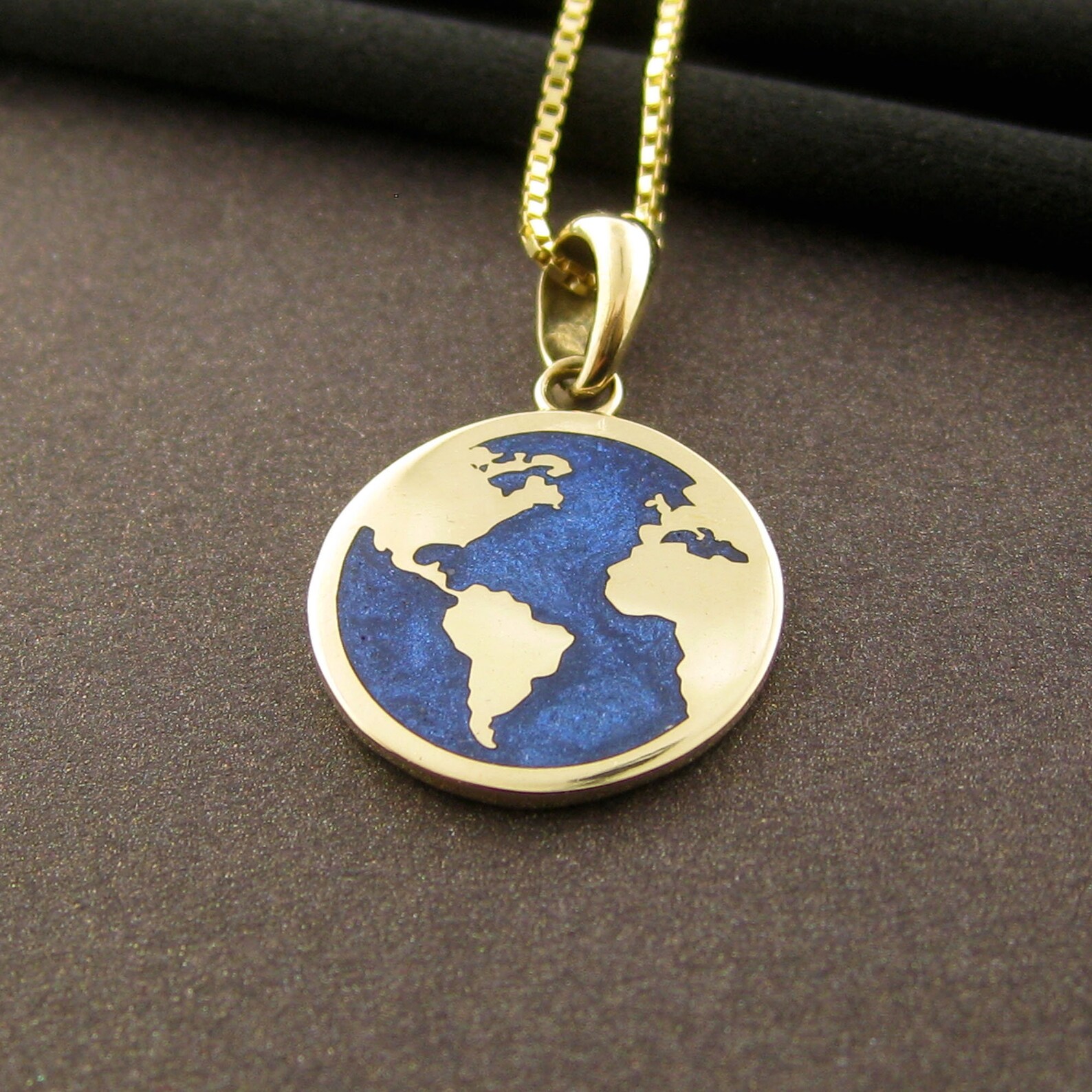 Real 14K Solid Yellow Gold, World Map Necklace, Gold Map Necklace ...
