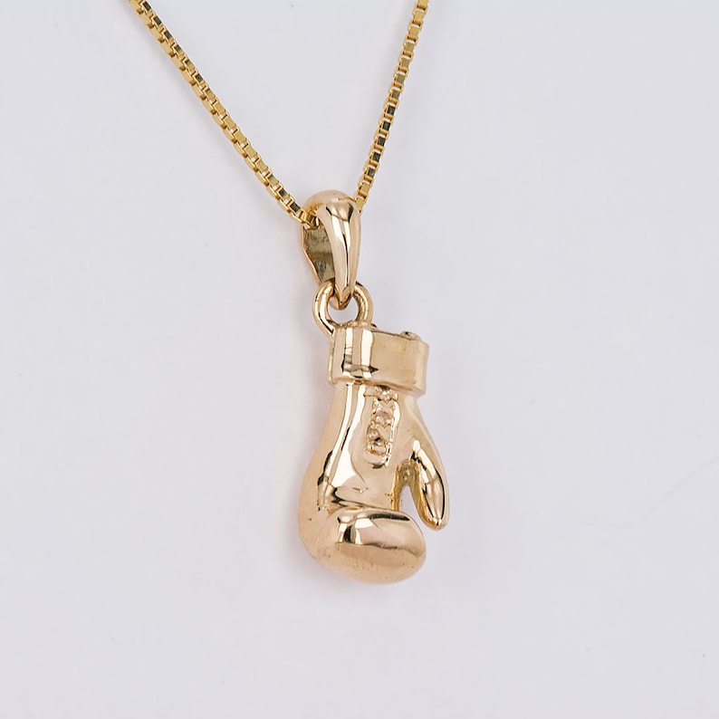 Boxing Glove Pendant, 14k Solid Gold Necklace, Boxers Gift, Mixed ...