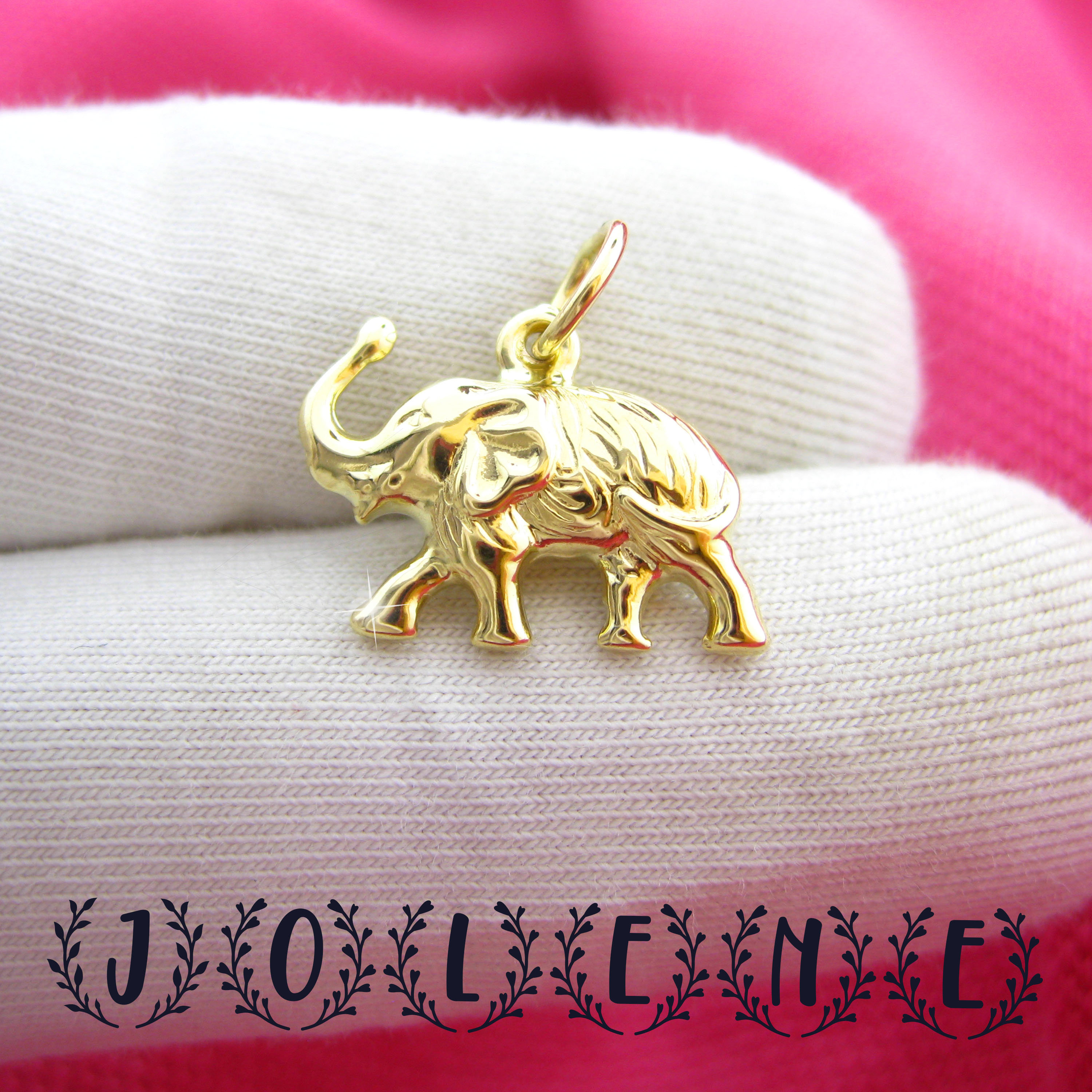 Elephant Necklace 14k Gold Chain Necklace Gold Elephant, 14k Yellow ...