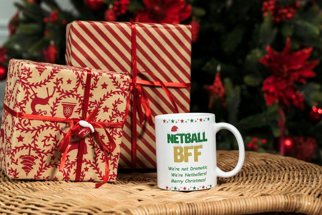 Netball BFF Christmas Mug | Friendship | Netballers | Netball Player ...