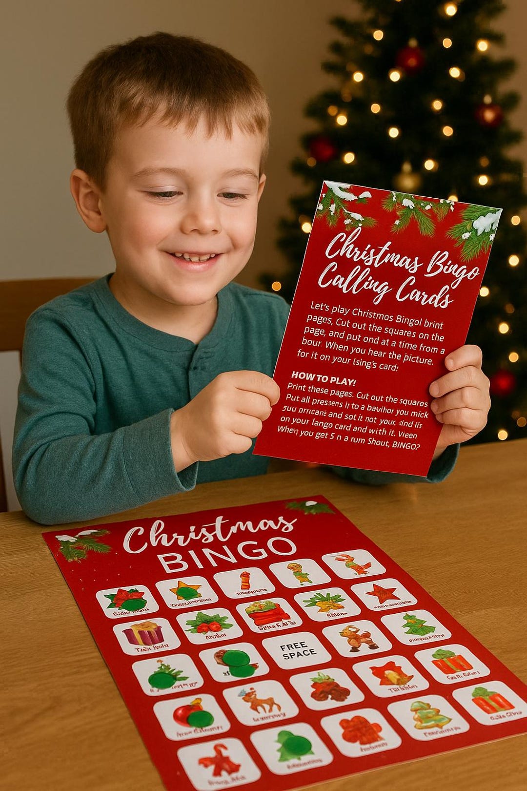 Christmas Bingo Cards Printable • Kids & Seniors Party Game • Calling ...