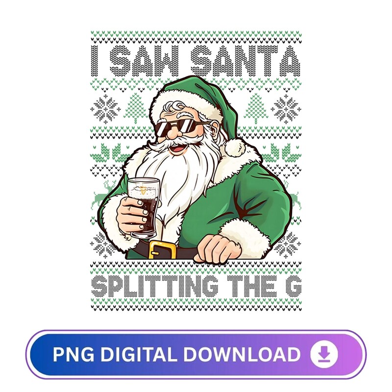 Santa Drinking Beer - Etsy Denmark