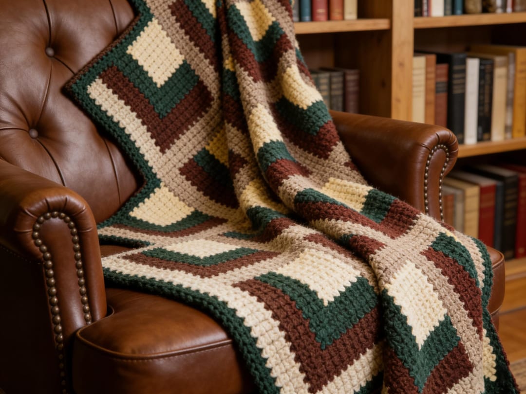 Cascading Quilt Blocks Throw, Crochet Pattern PDF, Moderately ...
