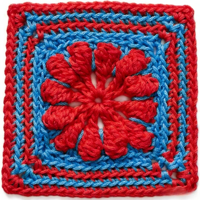 Sun Burst Granny Square Crochet Pattern | Beginner Coaster (PDF ...