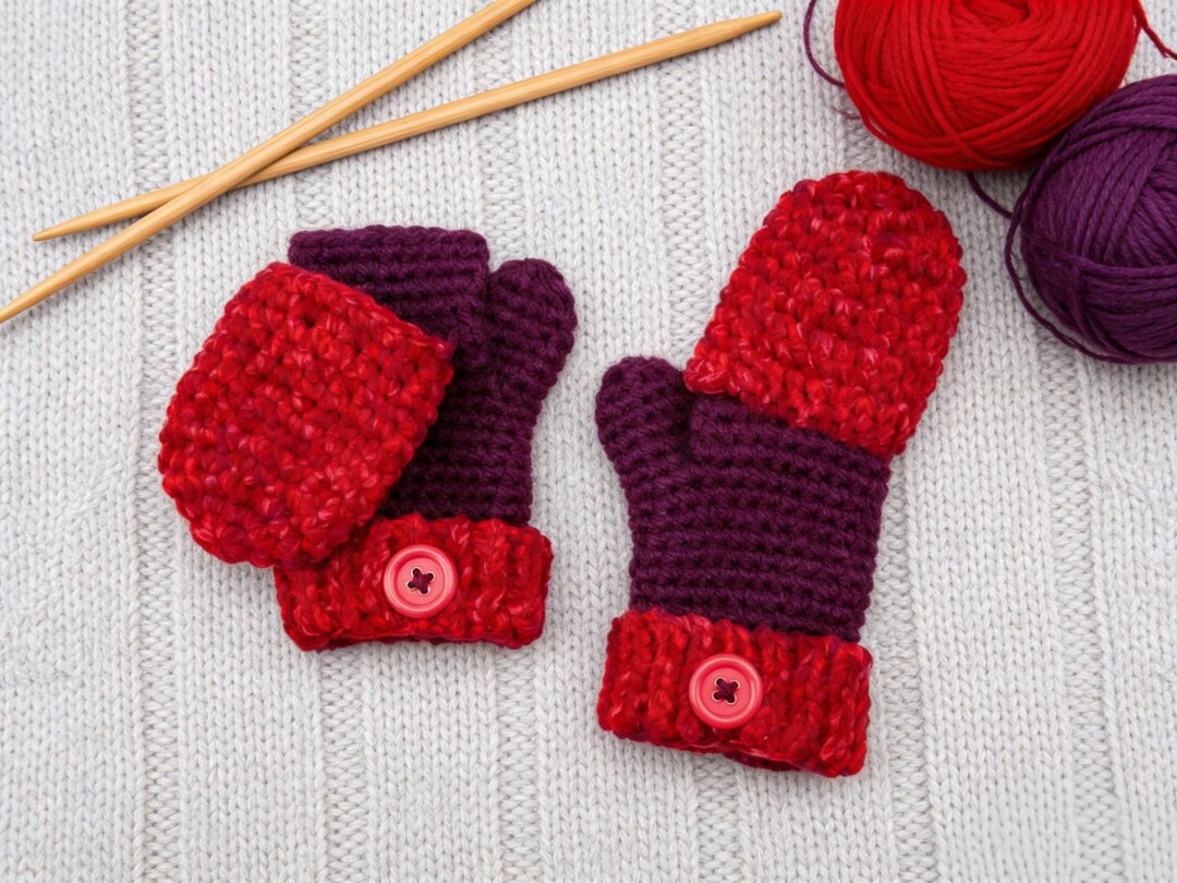 Easy Chunky Mittens Crochet Pattern | One Size Fits Most | Button ...