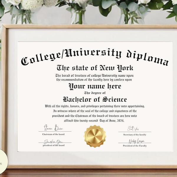 Custom Fake Diploma - Etsy