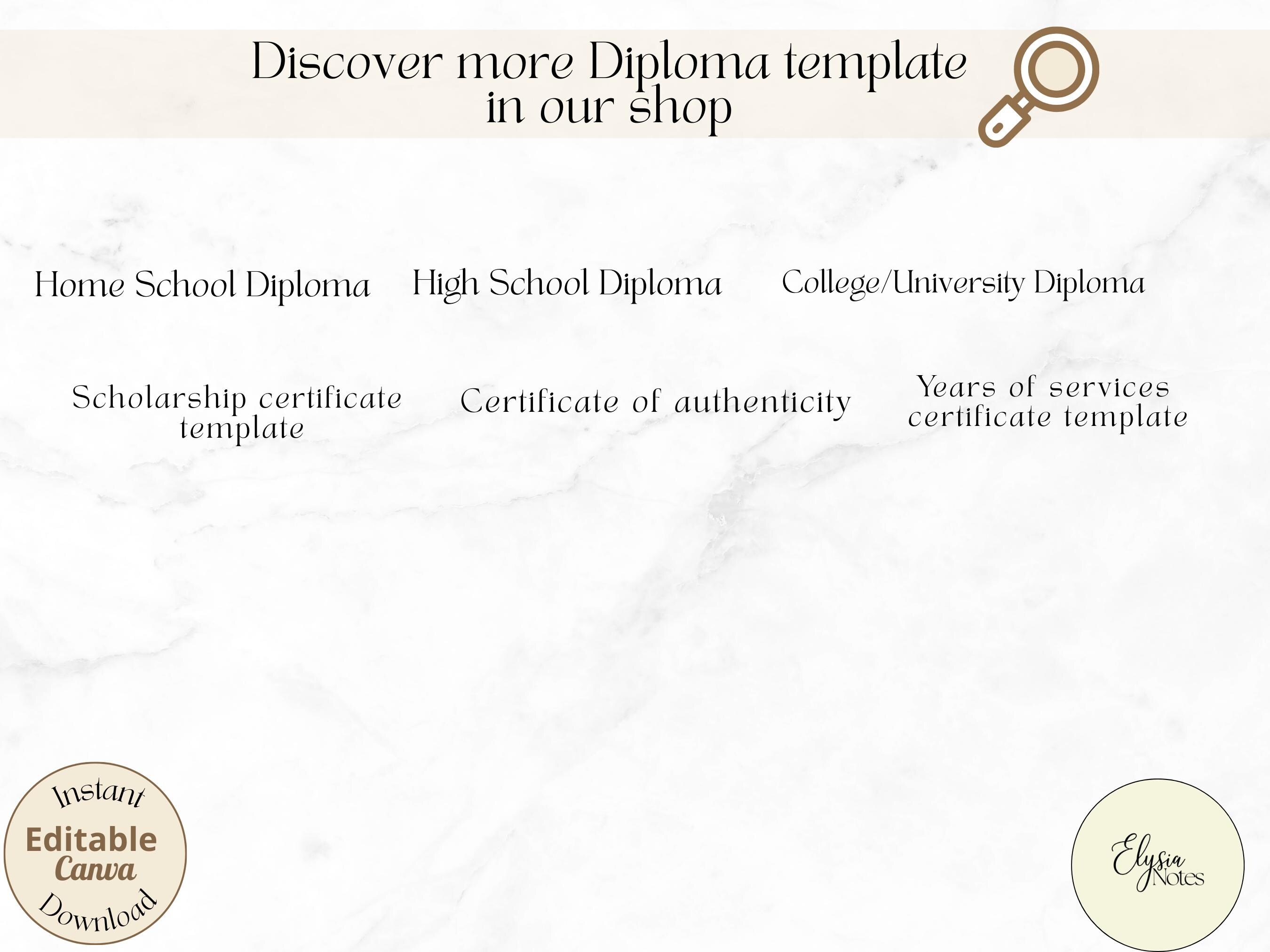 Years of Service Certificate Template, Editable Employee Award, Digital ...
