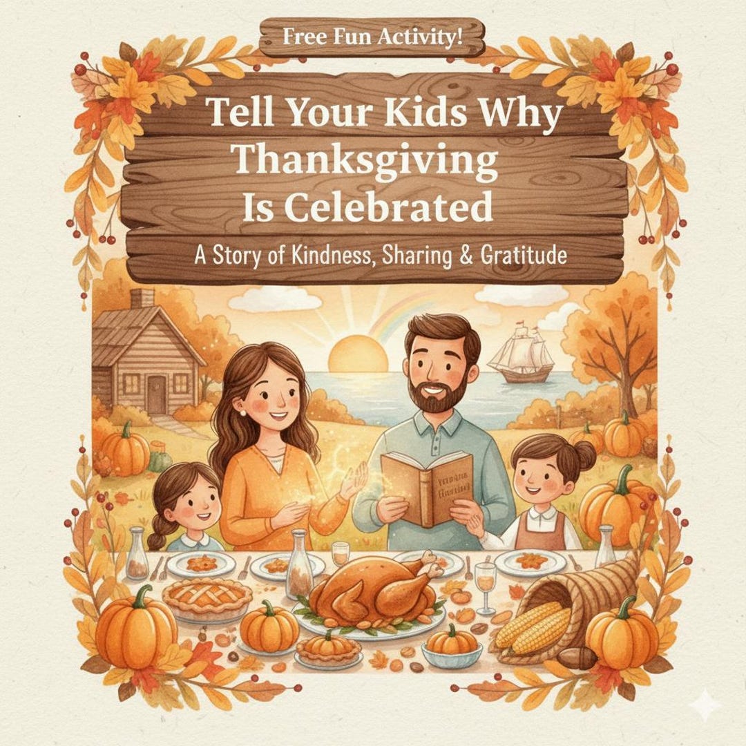Tell Your Kids - Why Thanksgiving is Celebrated ? - Etsy