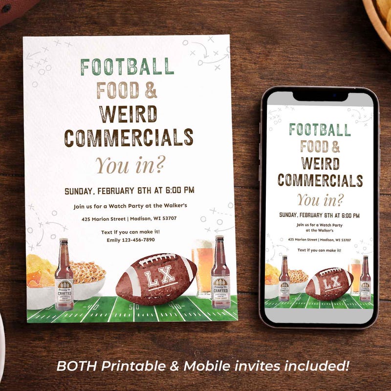 Super Bowl Invite Flyer - Etsy